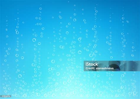 해저 블루 Fizzing 공기 물 또는 산소 거품 텍스처 벡터 3차원 형태에 대한 스톡 벡터 아트 및 기타 이미지 3차원