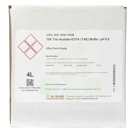 RSC EStore Tris Acetate EDTA TAE Buffer 10x PH 8 3 4000ml