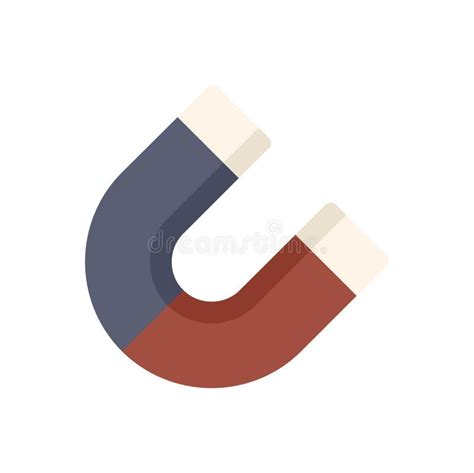 Red And Blue Magnet Attracting Metal Object Stock Illustration