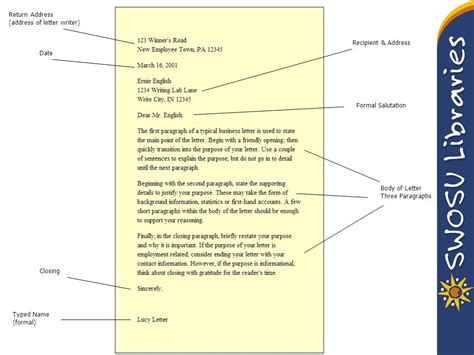 Mla Format For Business Letter