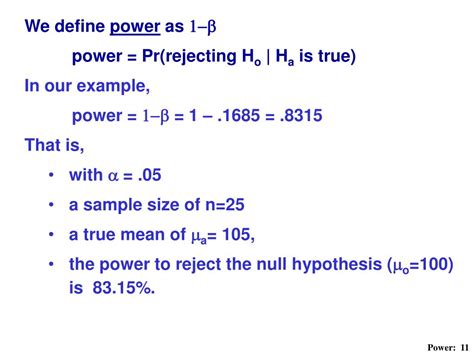 Ppt Hypothesis Testing Type Ii Error And Power Powerpoint