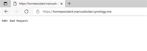 Synology Home Assistant 400 Bad Request Marius Hosting