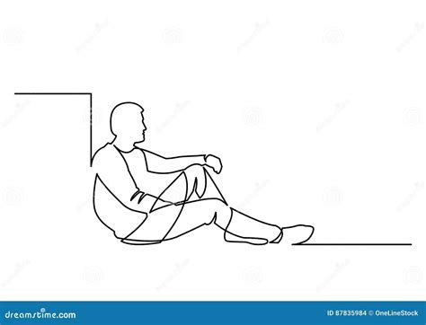 实线坐的人图画 库存例证 插画 包括有 男人 人力 爱好健美者 概念性 艺术 等高 计划 持续 87835984