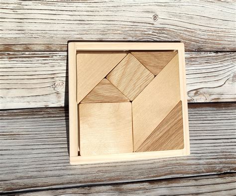 Pythagorean Square Puzzle Wooden Pythagorean Puzzle Etsy Canada