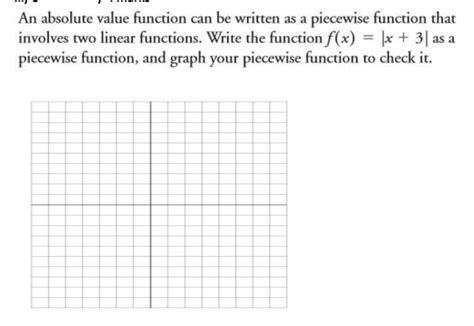 Solved An Absolute Value Function Can Be Written As A Chegg Com