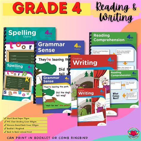 Grade 4 Reading And Writing Activity Workbook Worksheet Homeschool
