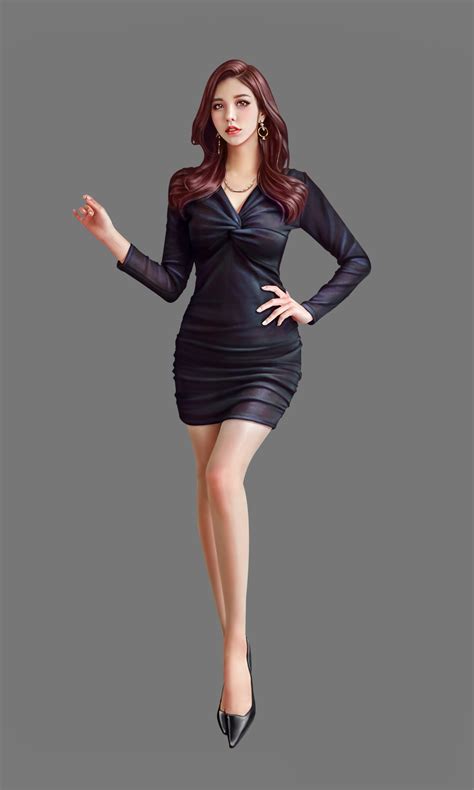 Download Wallpaper Girl Sexy Brown Hair Style Art Figure Beauty