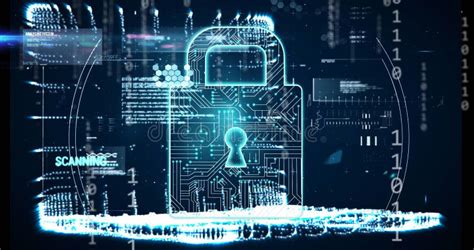 Image Of Online Security Padlock Data Processing Over Binary Coding
