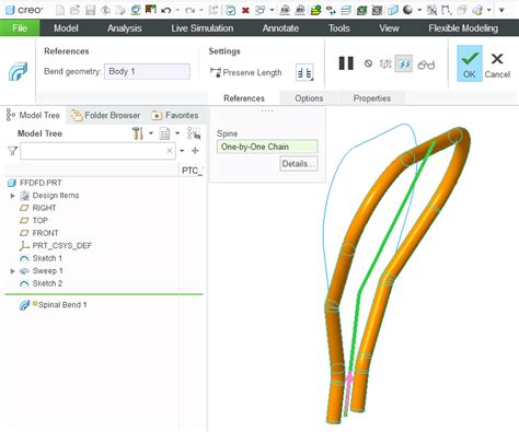 Bend A Straight Swept And Mirrored Part Ptc Community