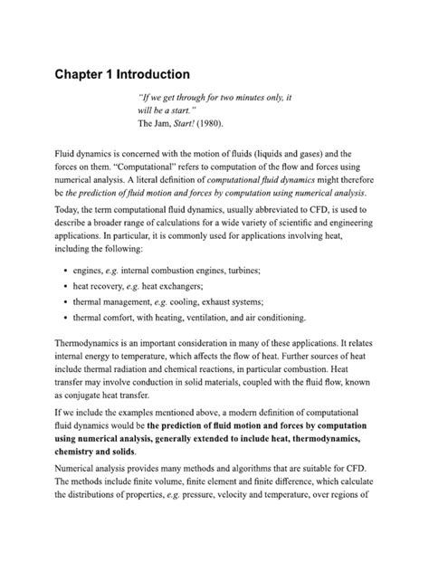 Notes On Cfd General Principles Chapter 1 Introduction Pdf