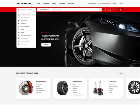 Automize Car And Auto Parts Woocommerce Theme By Rising Bamboo On Dribbble
