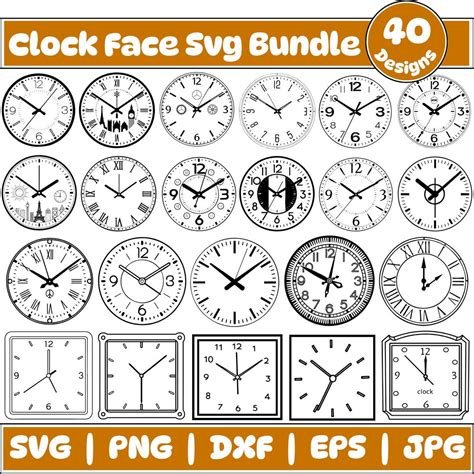 Clock Face Svg Bundle Clock Face Svg Cute Clock Face Svg Clock Numbers Svg Clock Face Design