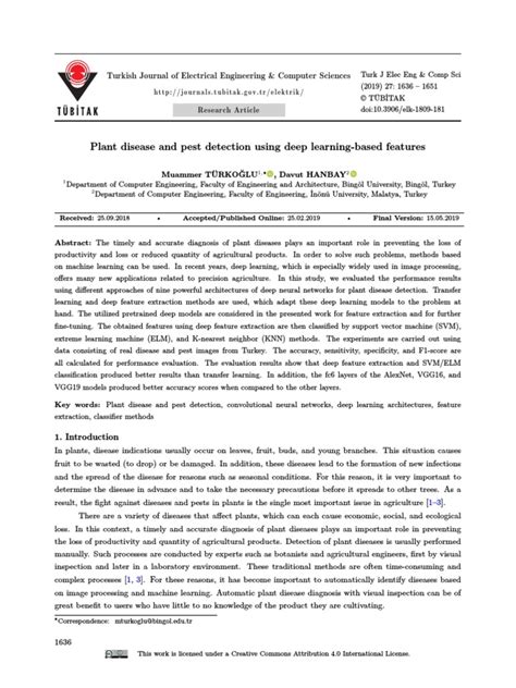 Plant Disease And Pest Detection Using Deep Learning Based Features Pdf Deep Learning