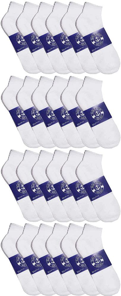 120 Bulk Yacht And Smith Unisex White No Show Ankle Socks Size 9 11 At