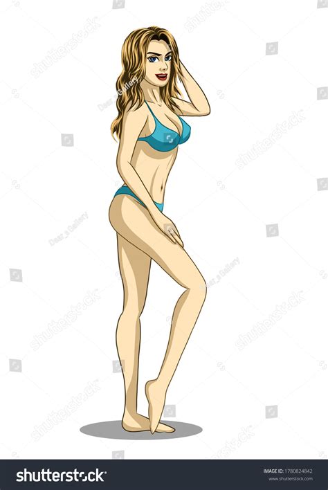 Vektor Stok Vector Illustration Beautiful Sexy Woman Bra Tanpa Royalti