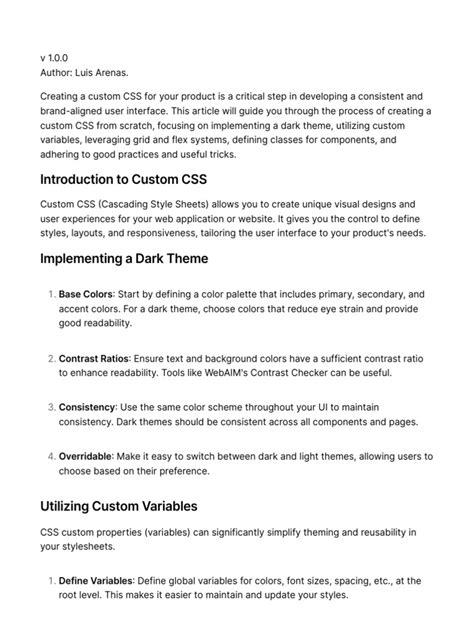 custom css by luis arenas v1 0 0 pdf