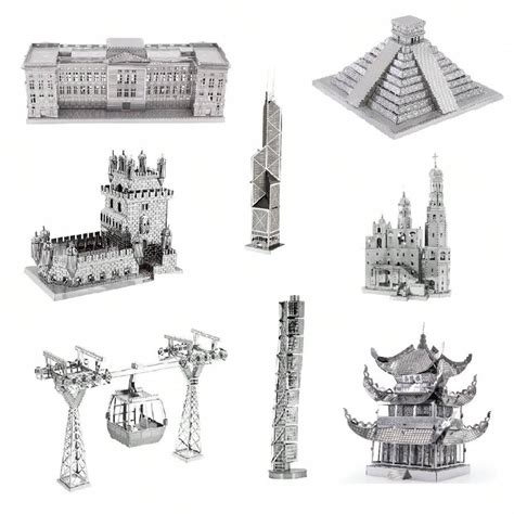 3d Metal Assembly Model Diy Stainless Steel Puzzle Architecture Model
