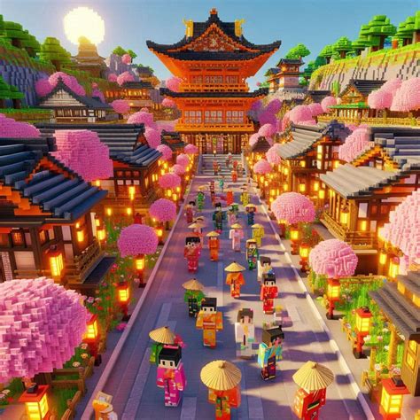Minecraft Japanese Traditional Building Kreasi Kerajinan