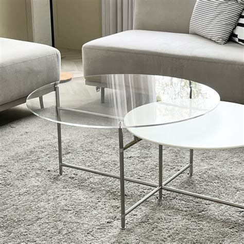 아크리코 아크릴 라운드 소파 테이블 거실 라운지 카페 좌식 인테리어 테이블 아크리코