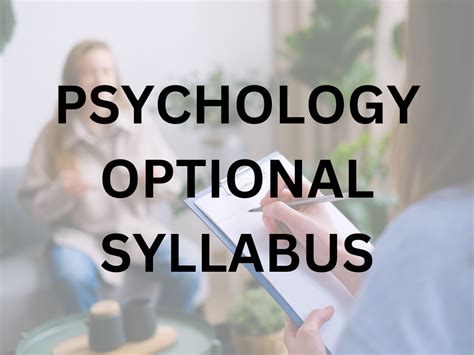 Psychology Optional Syllabus Upsc