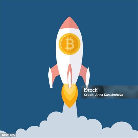 비트코인 금리 성장 개념 블록체인 기술 비트코인 알트코인 금융 디지털 머니 마켓 암호화폐 지갑 로켓 플랫벡터 일러스트레이션 스타일 로켓에 대한 스톡 벡터 아트 및 기타