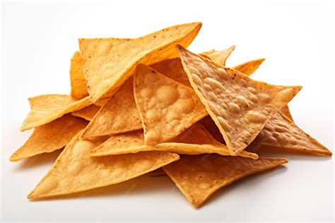 Pile Of Tortilla Chips On White Background On A White Or Clear Surface
