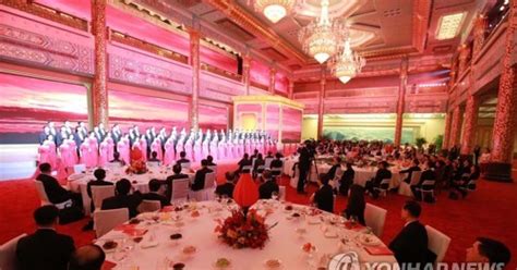 중국에서 열린 김정은 위원장 환영 만찬