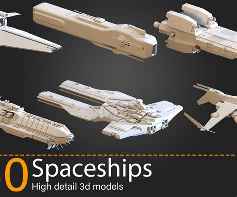 Artstation 60 Spaceships Kitbash Vol01 Resources
