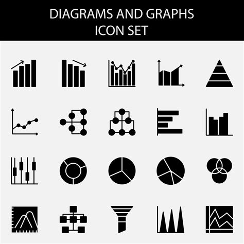 Bar Graph Chart Solid Icon Set Vector Art At Vecteezy