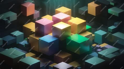 Premium Photo Abstract Background With Coloured Cubes Wallpaper
