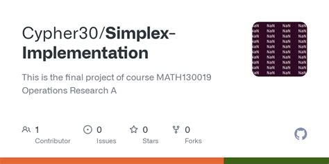 Github Cypher30simplex Implementation This Is The Final Project Of Course Math130019