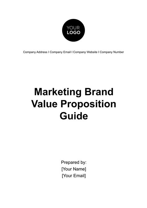 Free Marketing Brand Value Proposition Guide Template To Edit Online