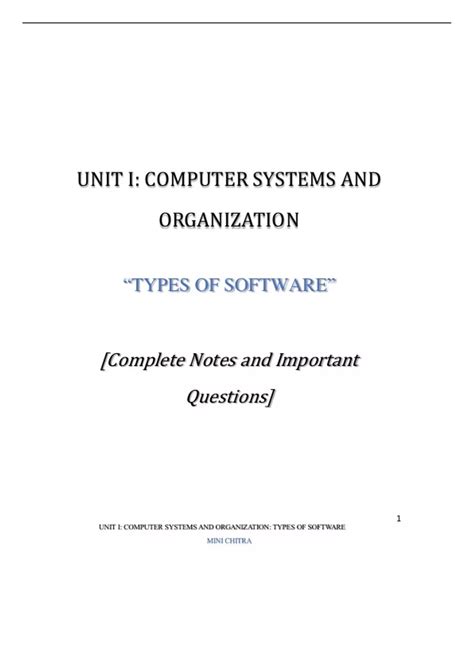 Types Of Software Complete Notes And Important Questions Computer Science Stuvia Us