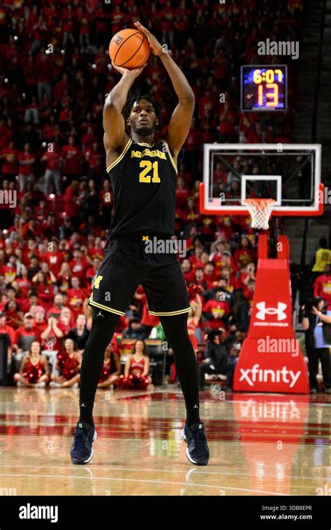 Michigan Forward Morez Johnson Jr 21 In Action During The First Half
