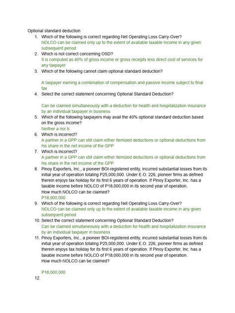 Optional Standard Deduction Pdf Tax Deduction Income