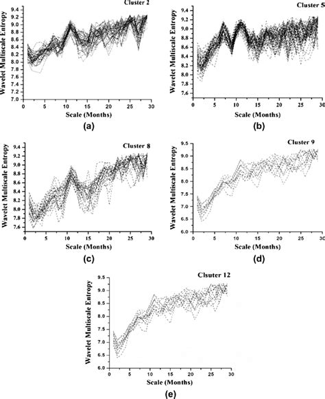 Multiscale Entropy Values For Five Selected Clusters A Cluster 2