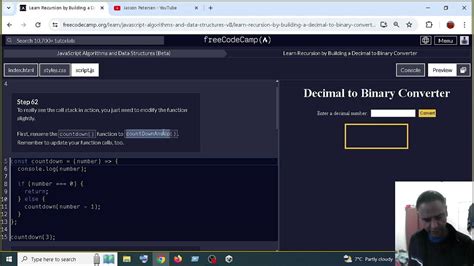 Learn Recursion By Building A Decimal To Binary Converter Step 62 Youtube