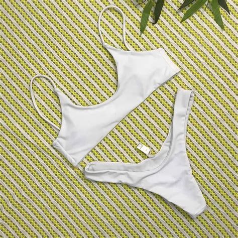 Plus Size Sexy Micro Bikini Set Push Up Bikinis Women 2018 Brazilian Thong Bikini Swimwear Solid