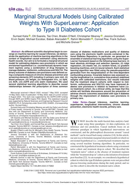 Pdf Marginal Structural Models Using Calibrated Weights With Superlearner Application To Type