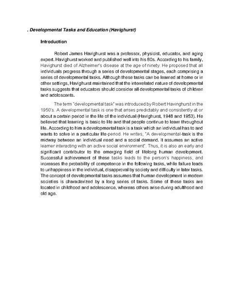 Developmental Task Developmental Tasks And Education Havighurst