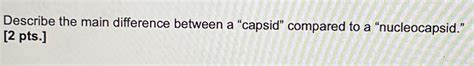 Solved Describe The Main Difference Between A Capsid