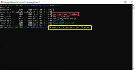 Create Delete Password Hummingbot