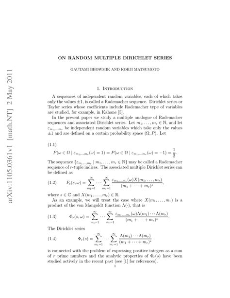 Pdf On Random Multiple Dirichlet Series
