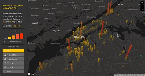 Nyc Open Data With 3d Hexbins By Yunjie Li By Mapbox Maps For