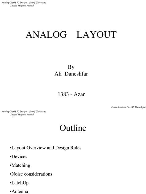 Analog Layout Pdf Cmos Mosfet