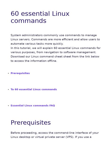 60 Essential Linux Commands Guide Pdf Domain Name System Zip