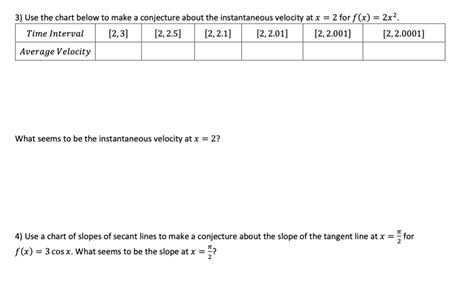 Solved 3 Use The Chart Below To Make A Conjecture About The