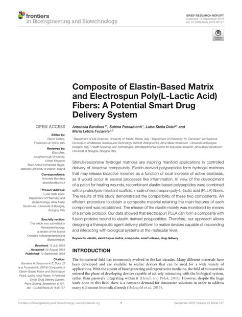 Pdf Composite Of Elastin Based Matrix And Electrospun Polyl Lactic Acid Fibers A Potential