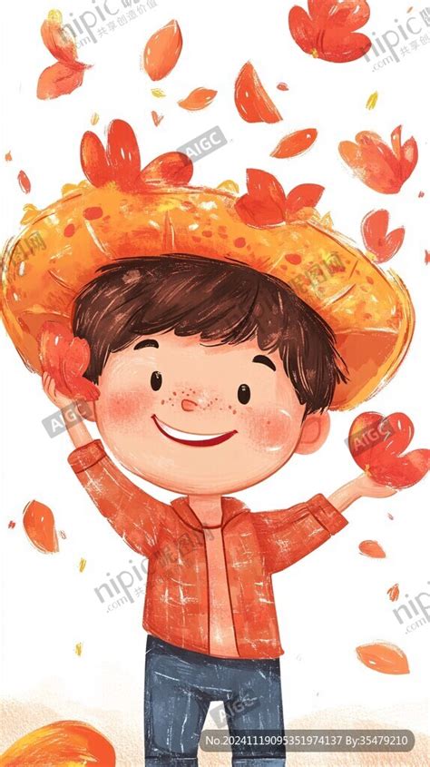 Ai创作图抱红薯的卡通男孩 节气小孩插画 好柿花生插画 红色男孩插画 抱着香菇酱男孩插画 芒果丰收插画 卡通农民小哥 芒果采摘园插画 萌娃插画
