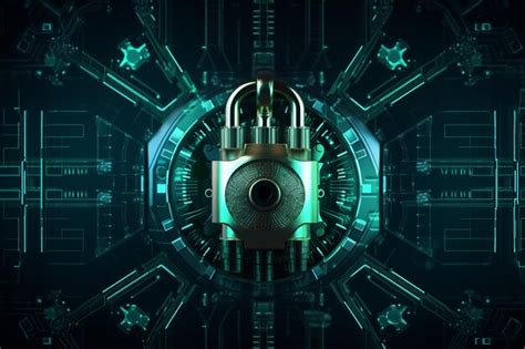 Cybersecurity Concept With A Padlock And Digital Technology Premium Ai Generated Image